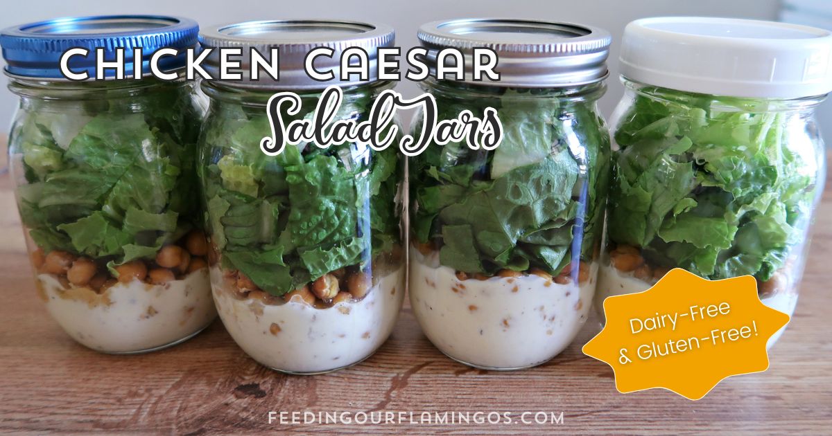Make-Ahead Chicken Caesar Salad Jars {Gluten and Dairy Free}
